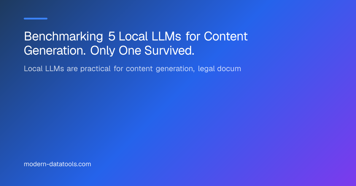 Benchmarking 5 Local LLMs for Content Generation: Qwen Model Comparison ...